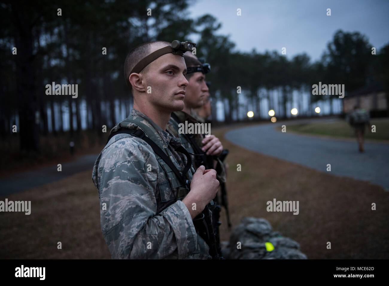 An Airman awaits instructions during a Pre Ranger Assessment Course ...