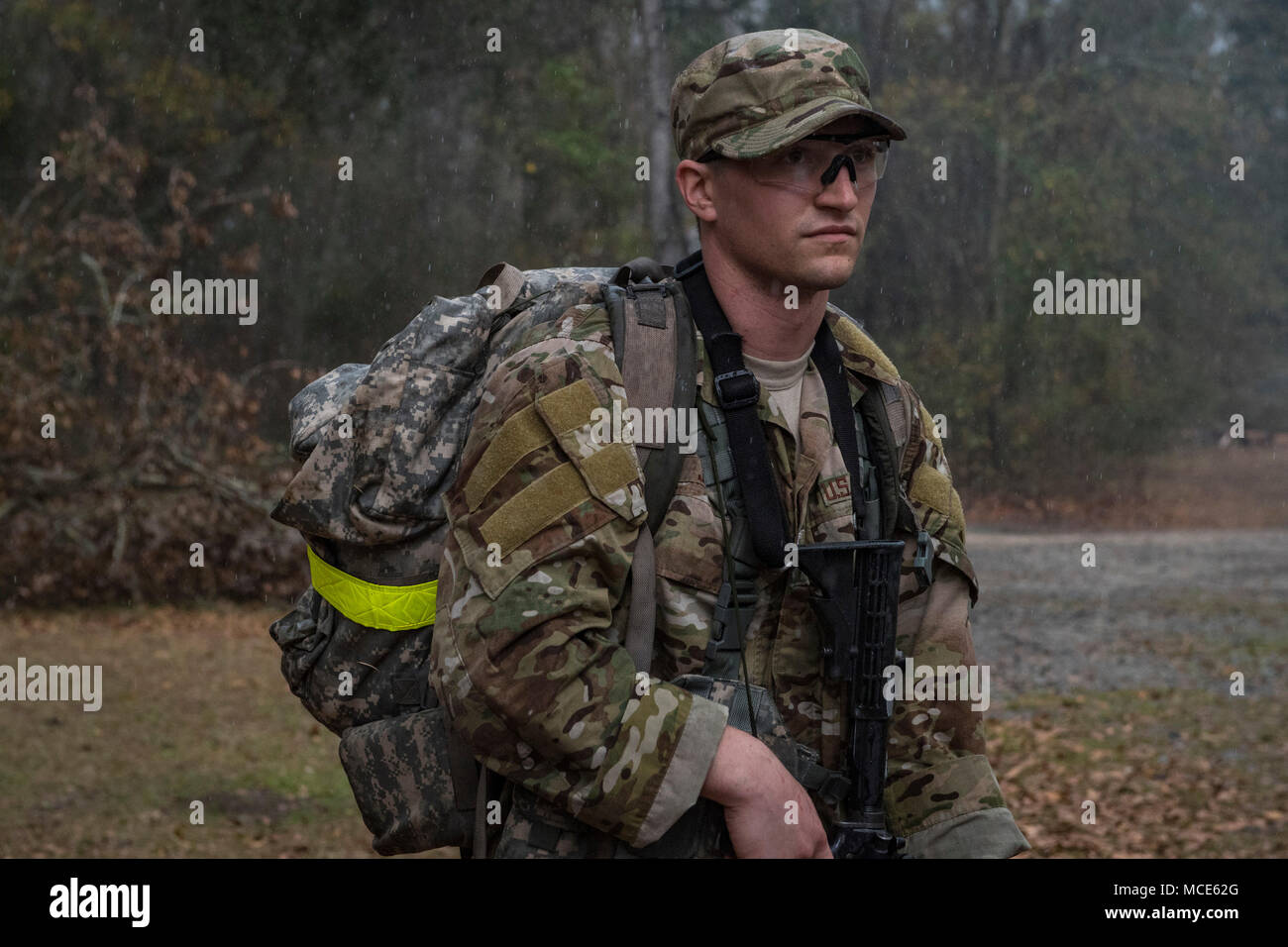 An Airman awaits instructions during a Pre Ranger Assessment Course ...