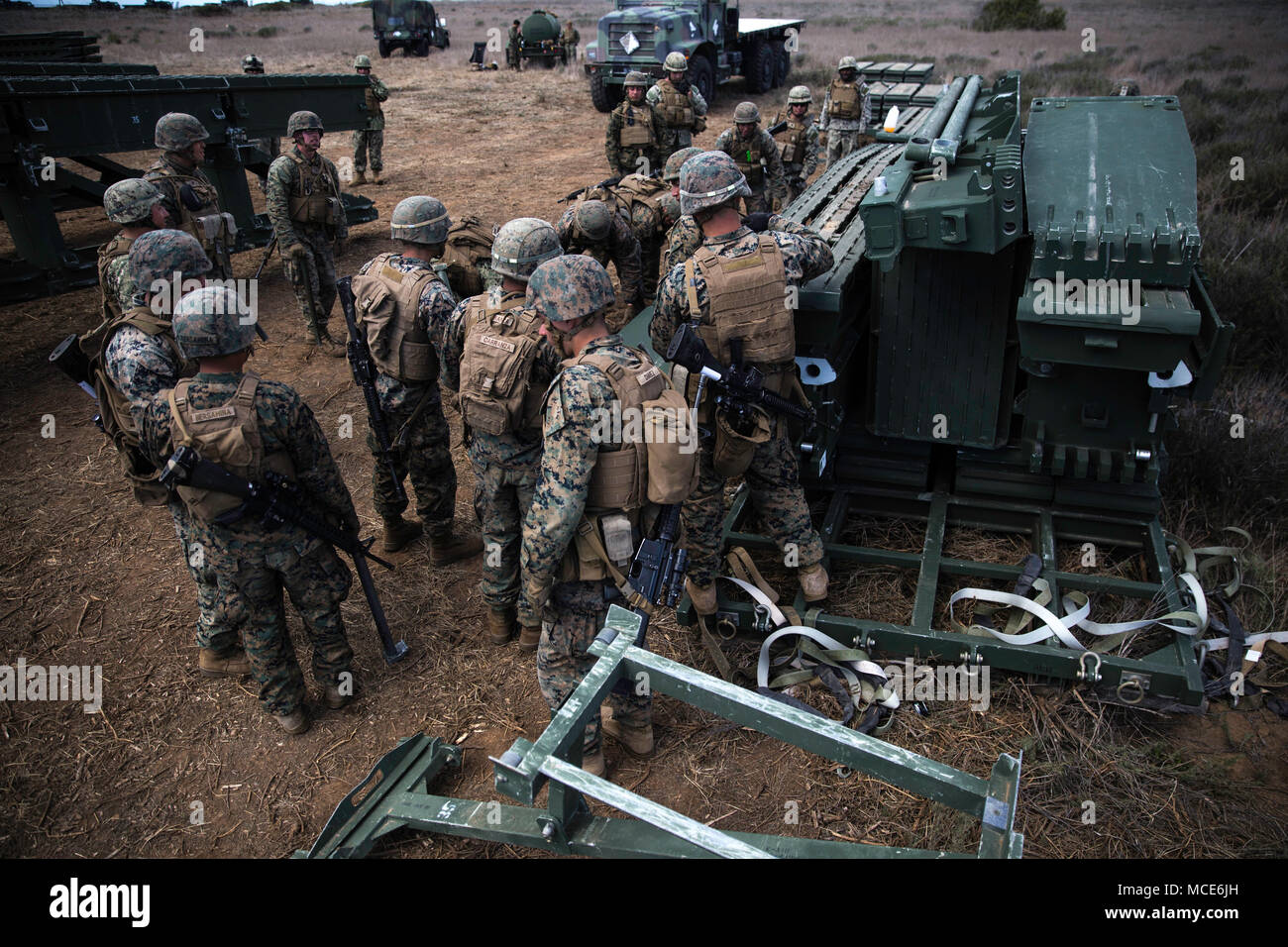 U.S. Marines with Bridge Company, 7th Engineer Support Battalion, 1st ...