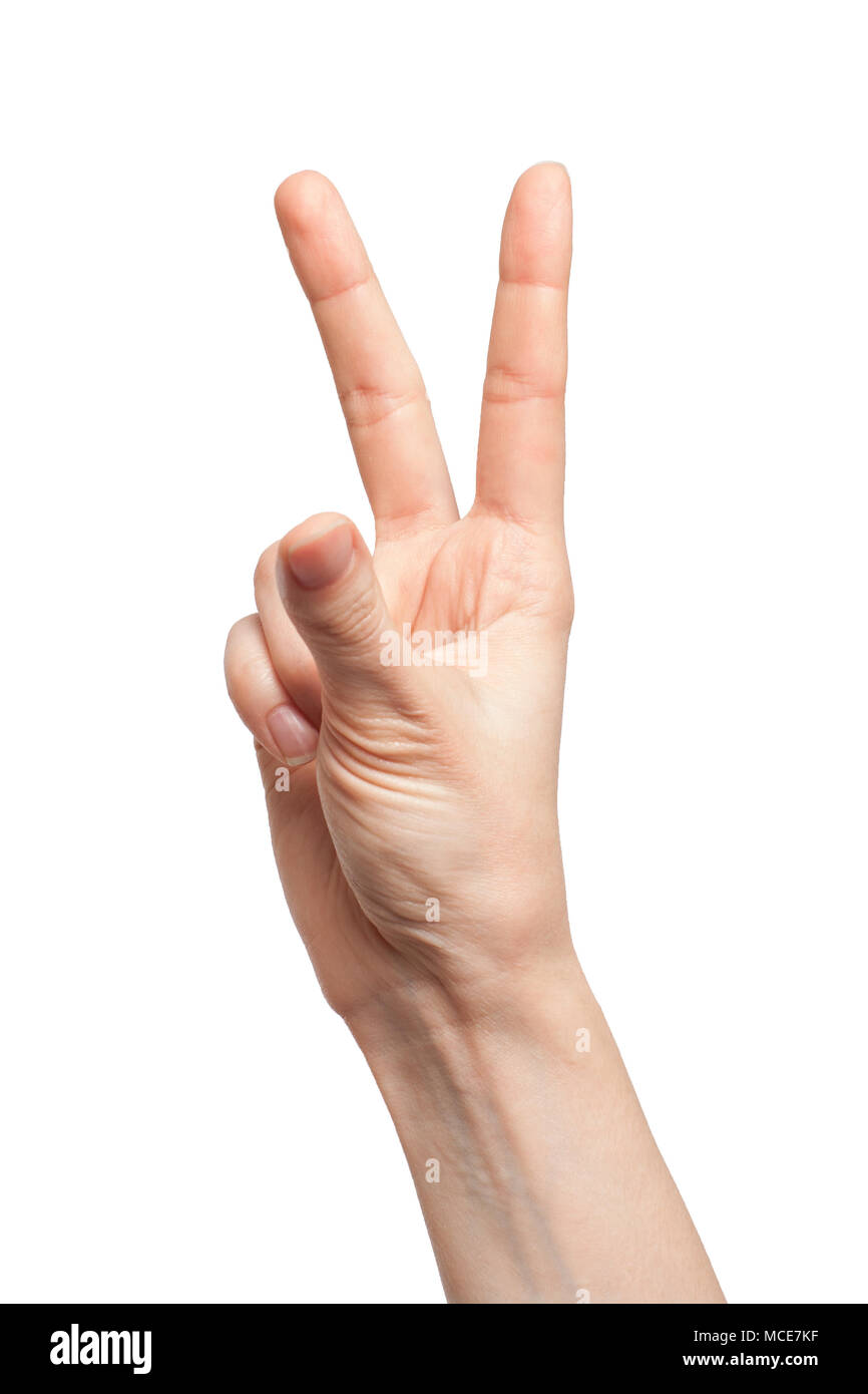Two Fingers V Sign Stock Photos & Two Fingers V Sign Stock Images - Alamy