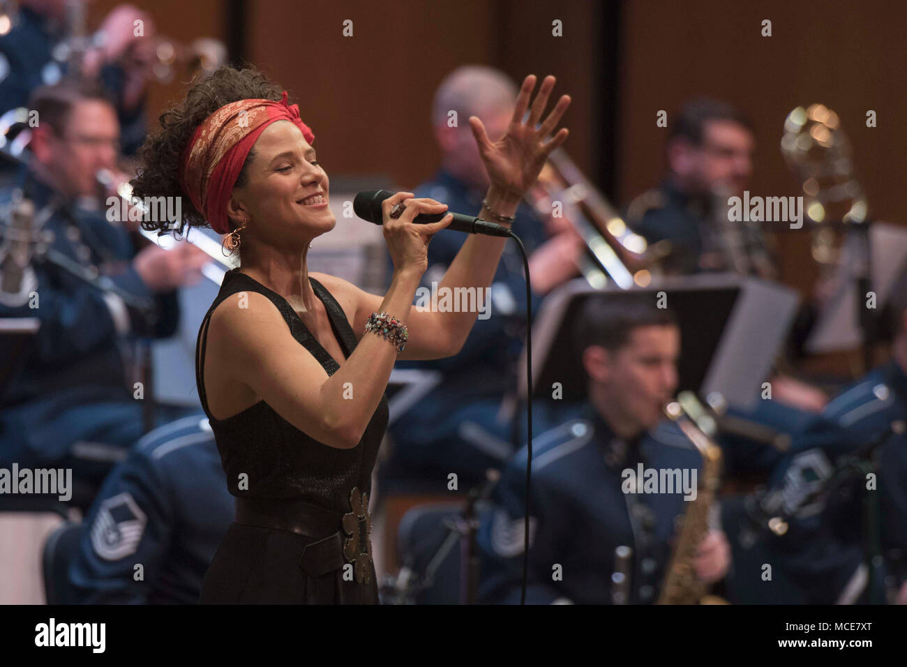 Professional jazz vocalist Cyrille Aimée sings with the U.S. Air Force ...
