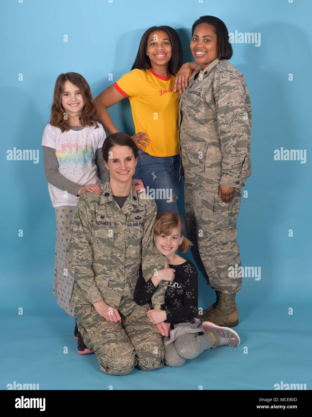 Lt. Col. Stacie Voorhees, left, 100th Communications Squadron commander ...