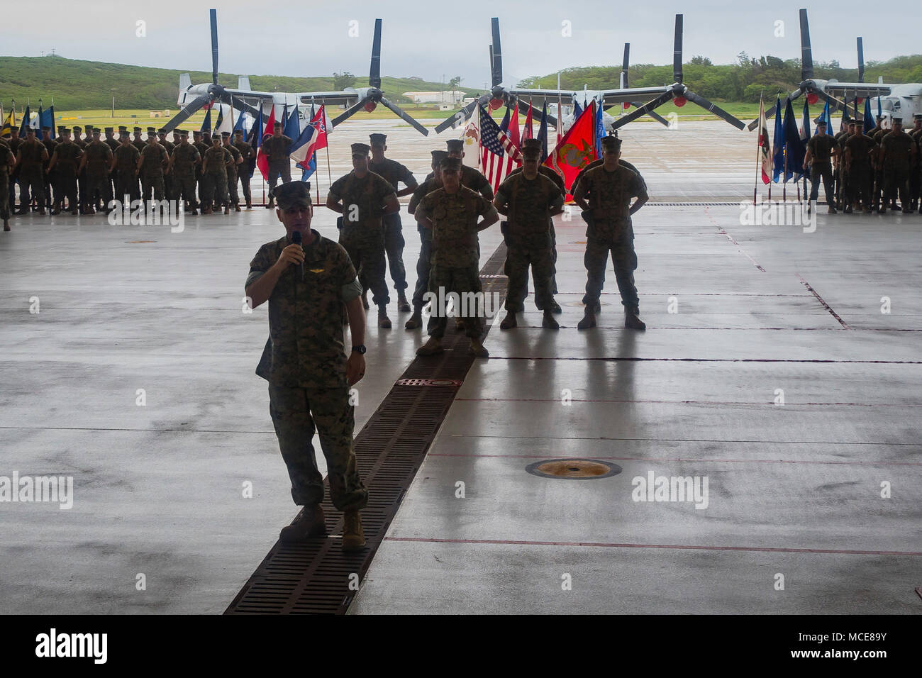 U.S. Marine Corps Sgt.Maj. Douglas Hester, off-going sergeant major ...