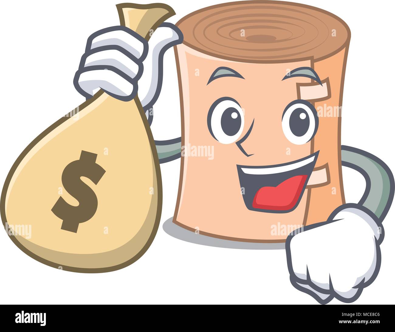 With money bag medical gauze character cartoon vector illustration ...