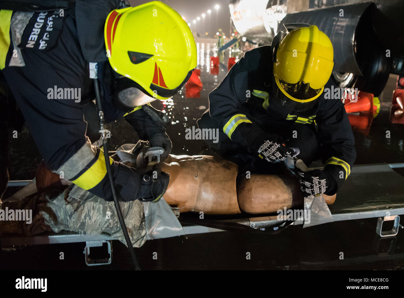 Firefighters from the 379th Expeditionary Civil Engineer Squadron and ...