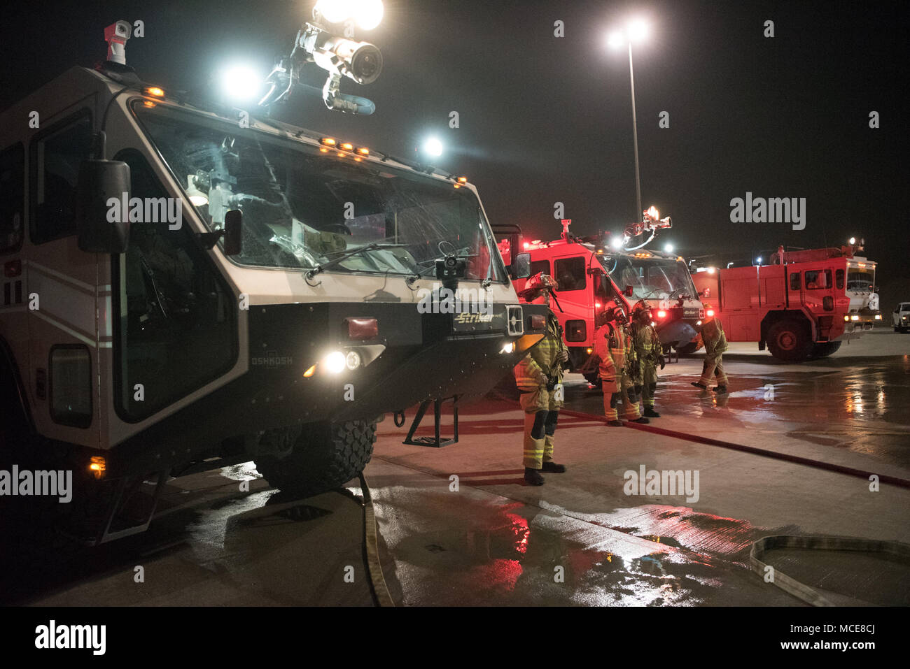 Firefighters from the 379th Expeditionary Civil Engineer Squadron and ...