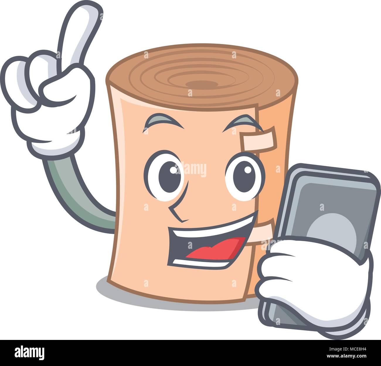 With phone medical gauze character cartoon vector illustration Stock ...
