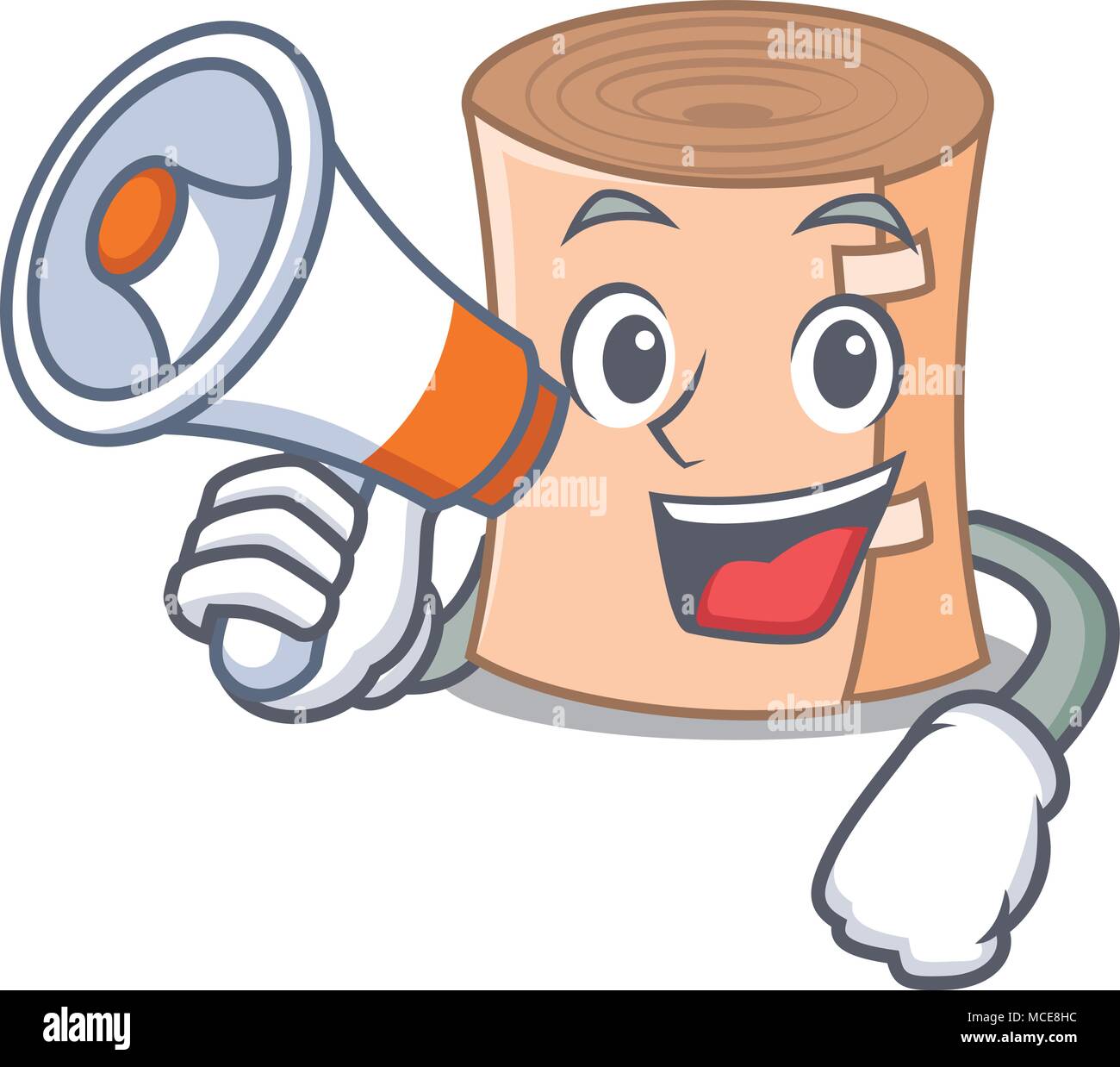 With megaphone medical gauze character cartoon vector illustration ...