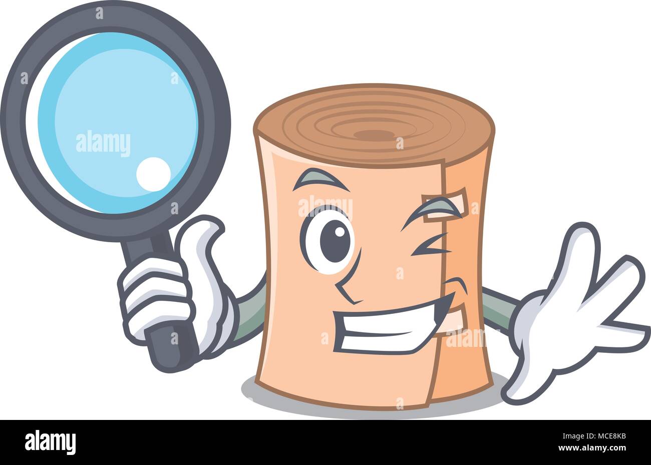 Detective medical gauze character cartoon vector illustration Stock ...