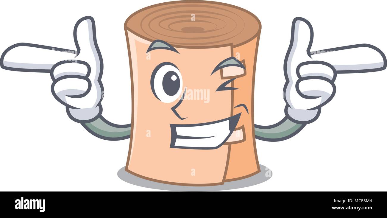 Wink medical gauze character cartoon vector illustration Stock Vector ...