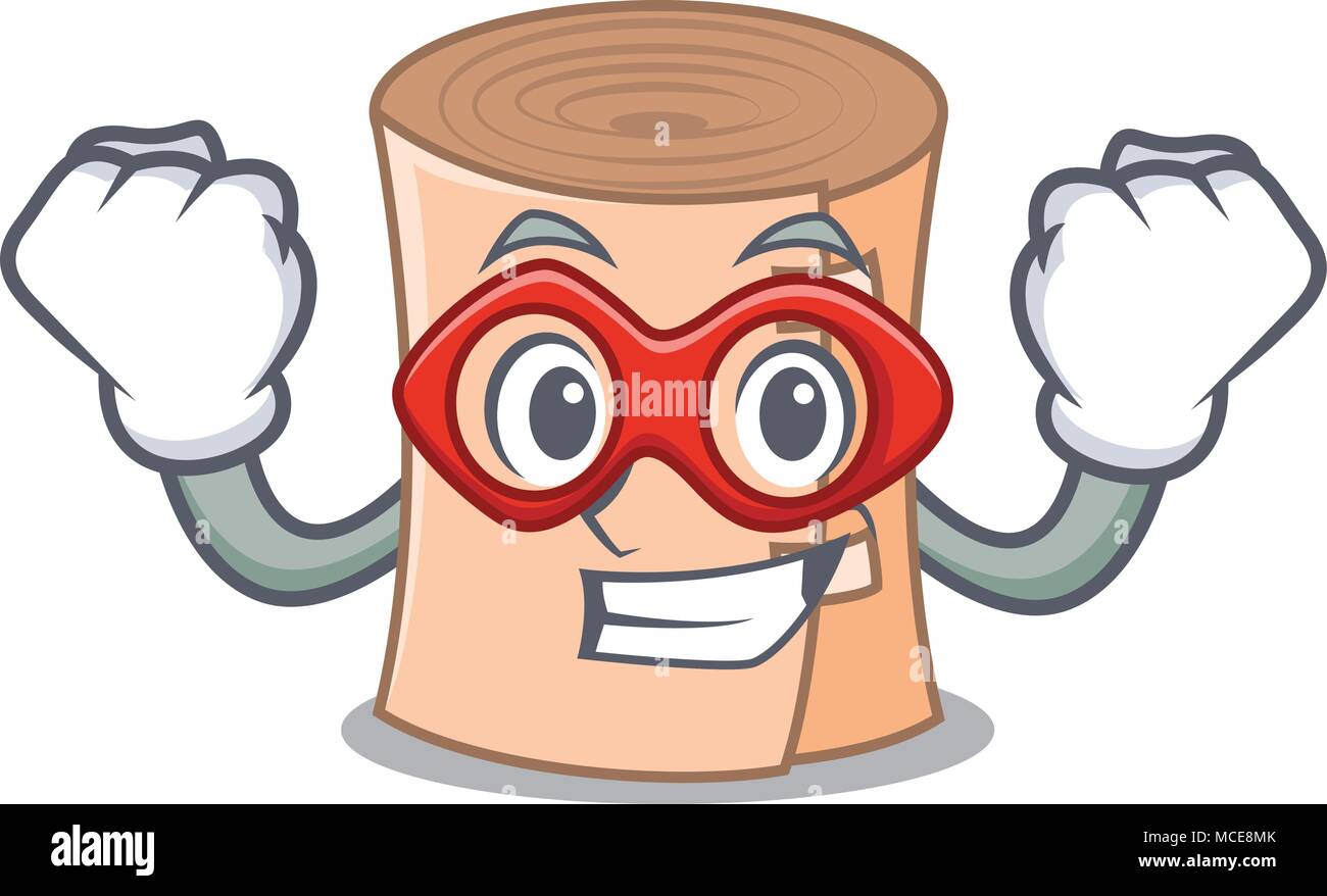 Super hero medical gauze character cartoon vector illustration Stock ...