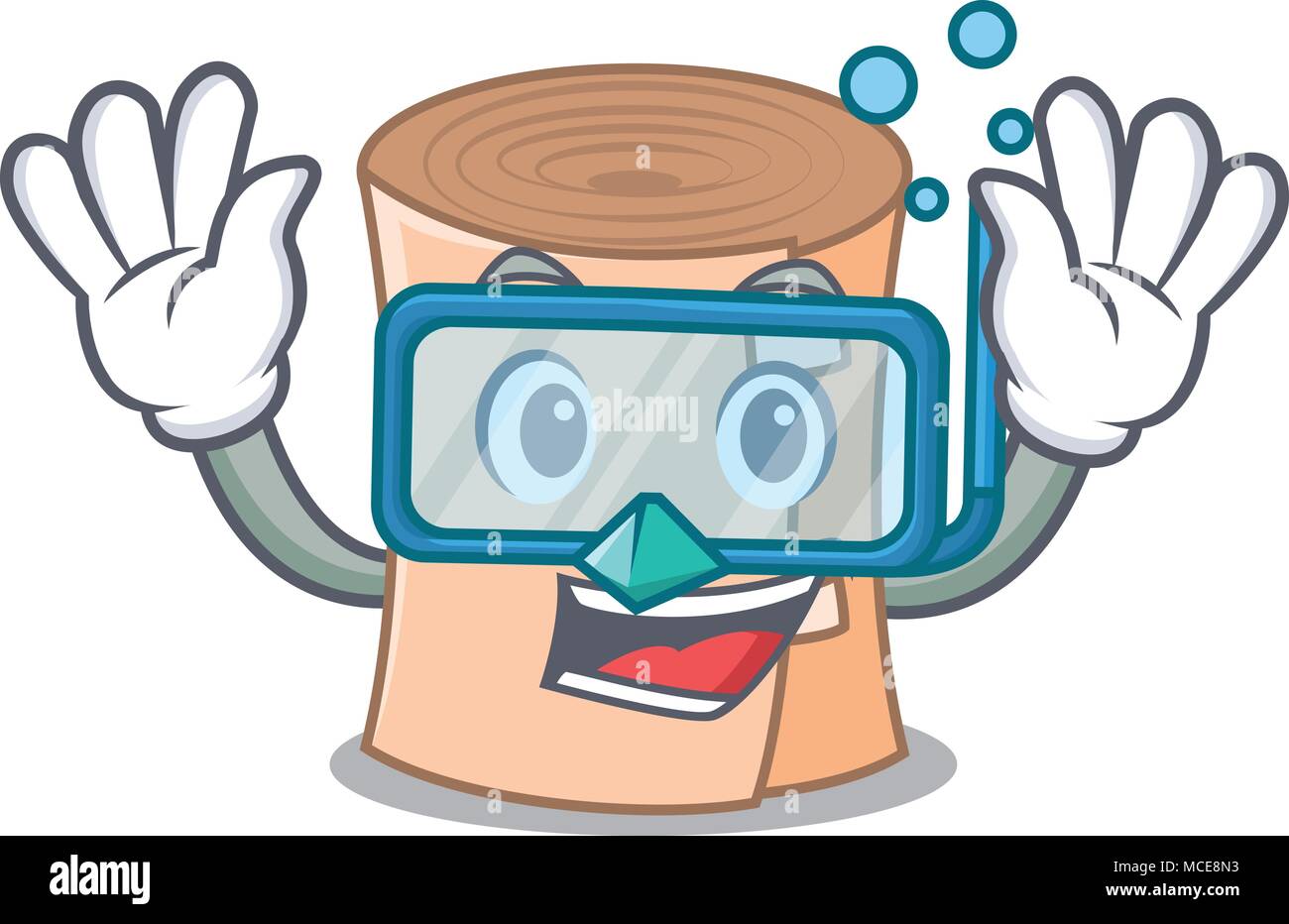 Diving medical gauze character cartoon vector illustration Stock Vector ...