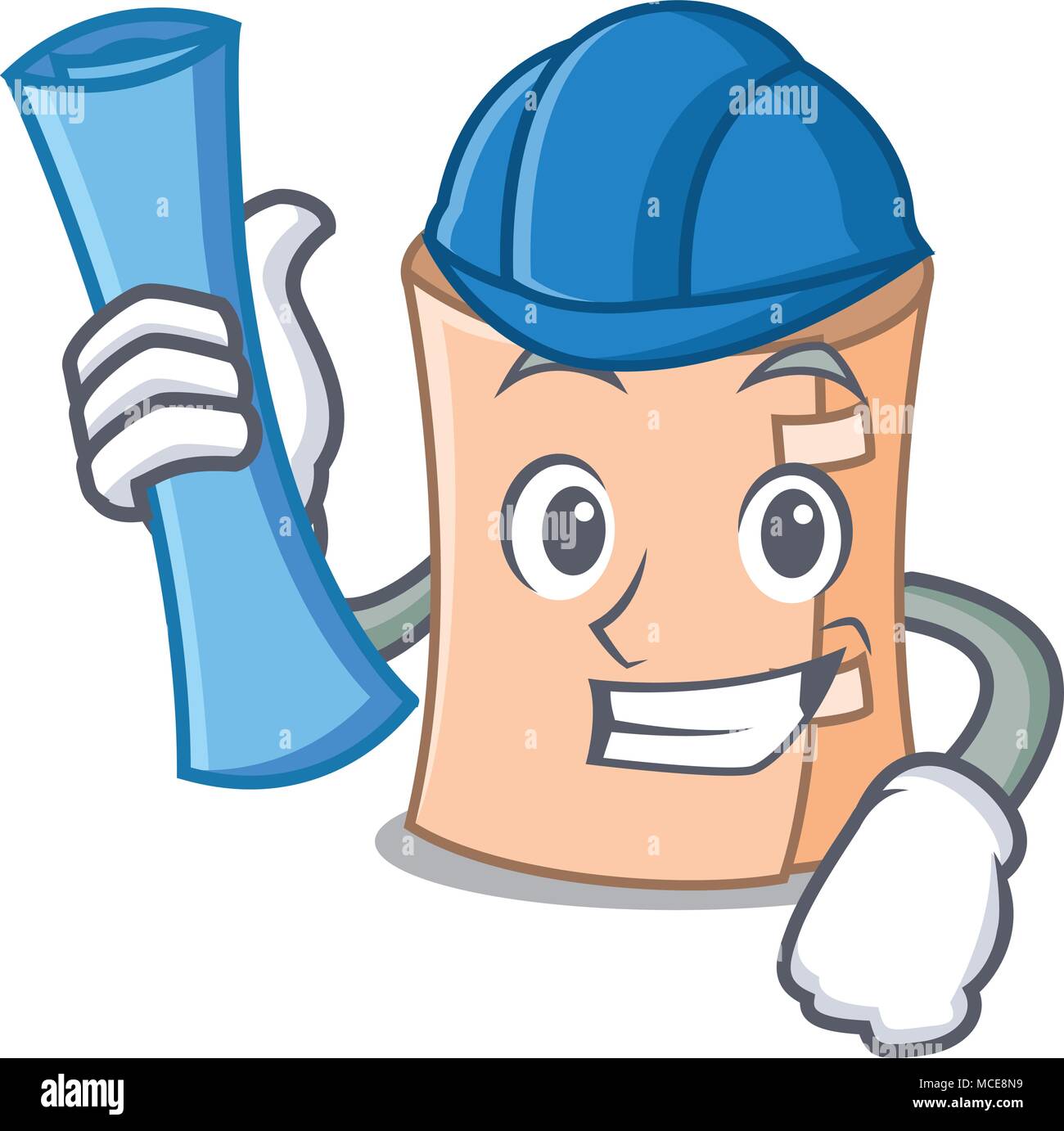Architect medical gauze character cartoon vector illustration Stock ...