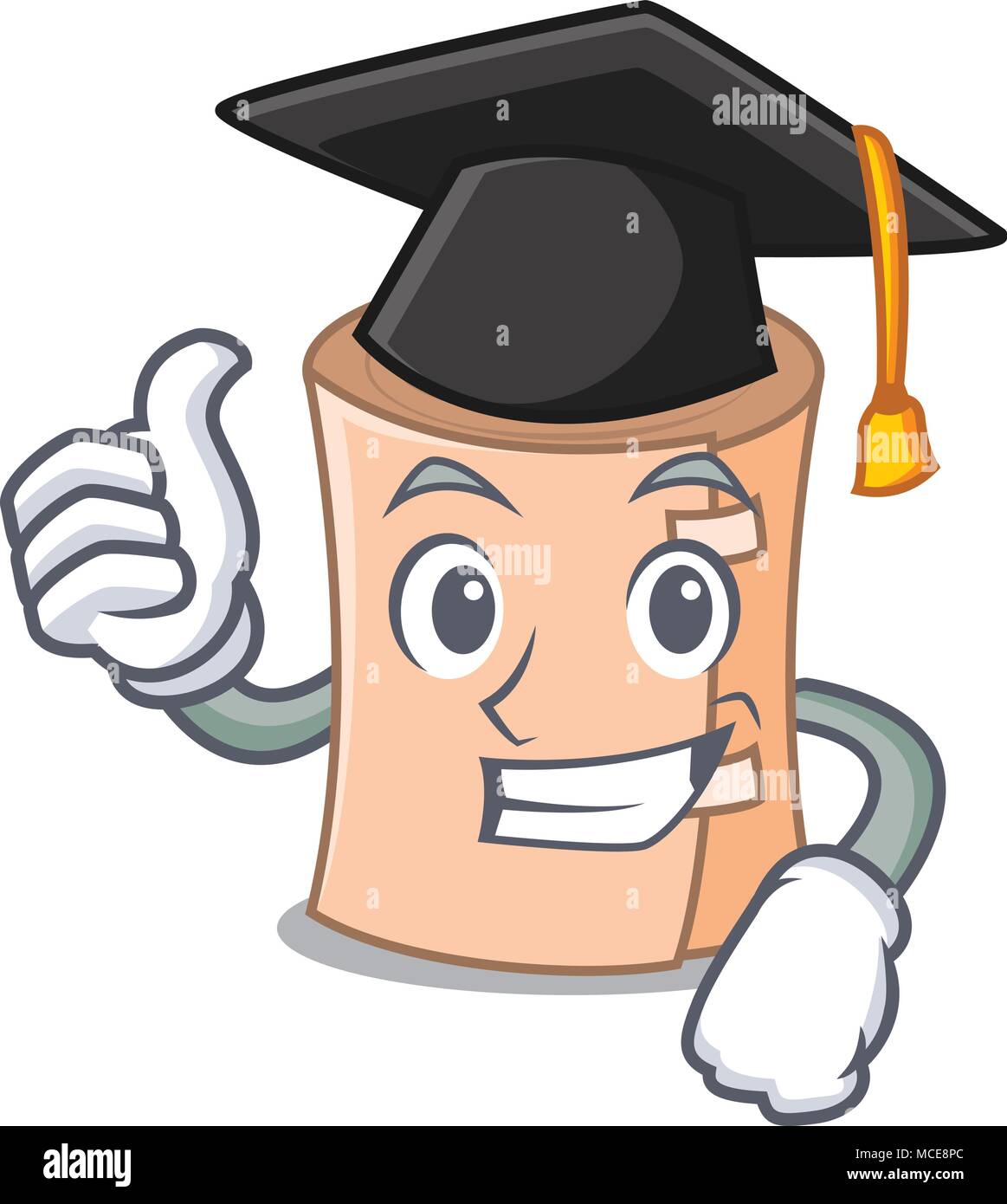Graduation medical gauze character cartoon vector illustration Stock ...