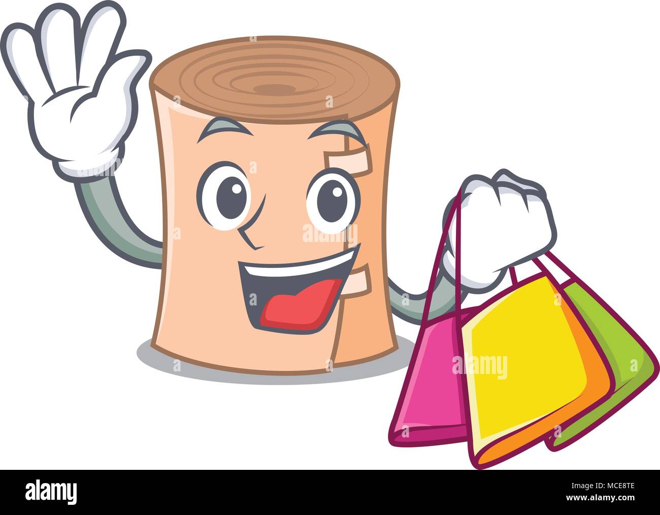 Shopping medical gauze character cartoon vector illustration Stock ...