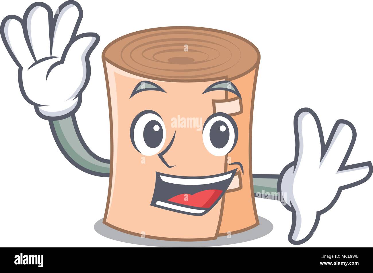 Waving medical gauze character cartoon vector illustration Stock Vector ...