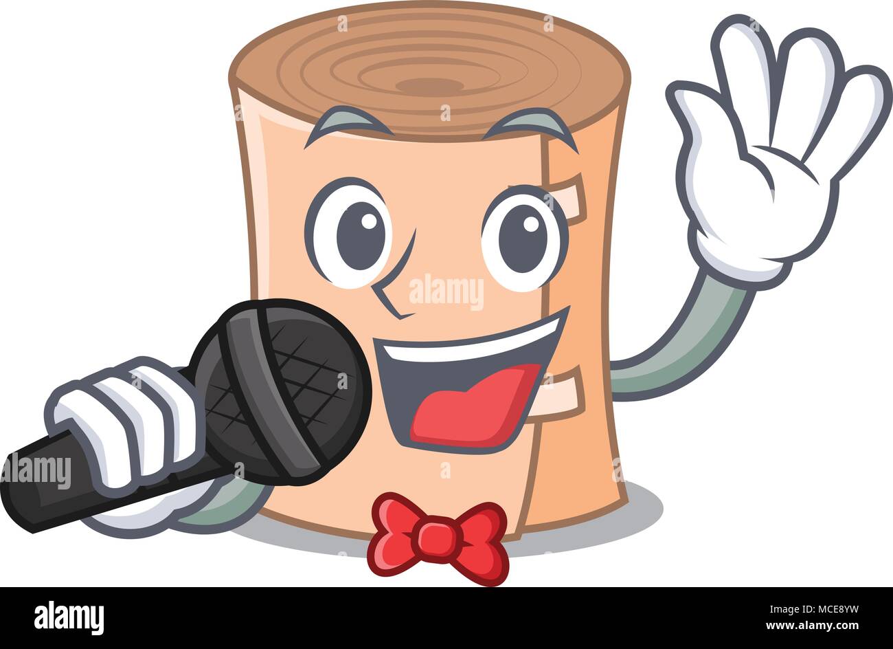 Singing medical gauze mascot cartoon vector illustration Stock Vector ...