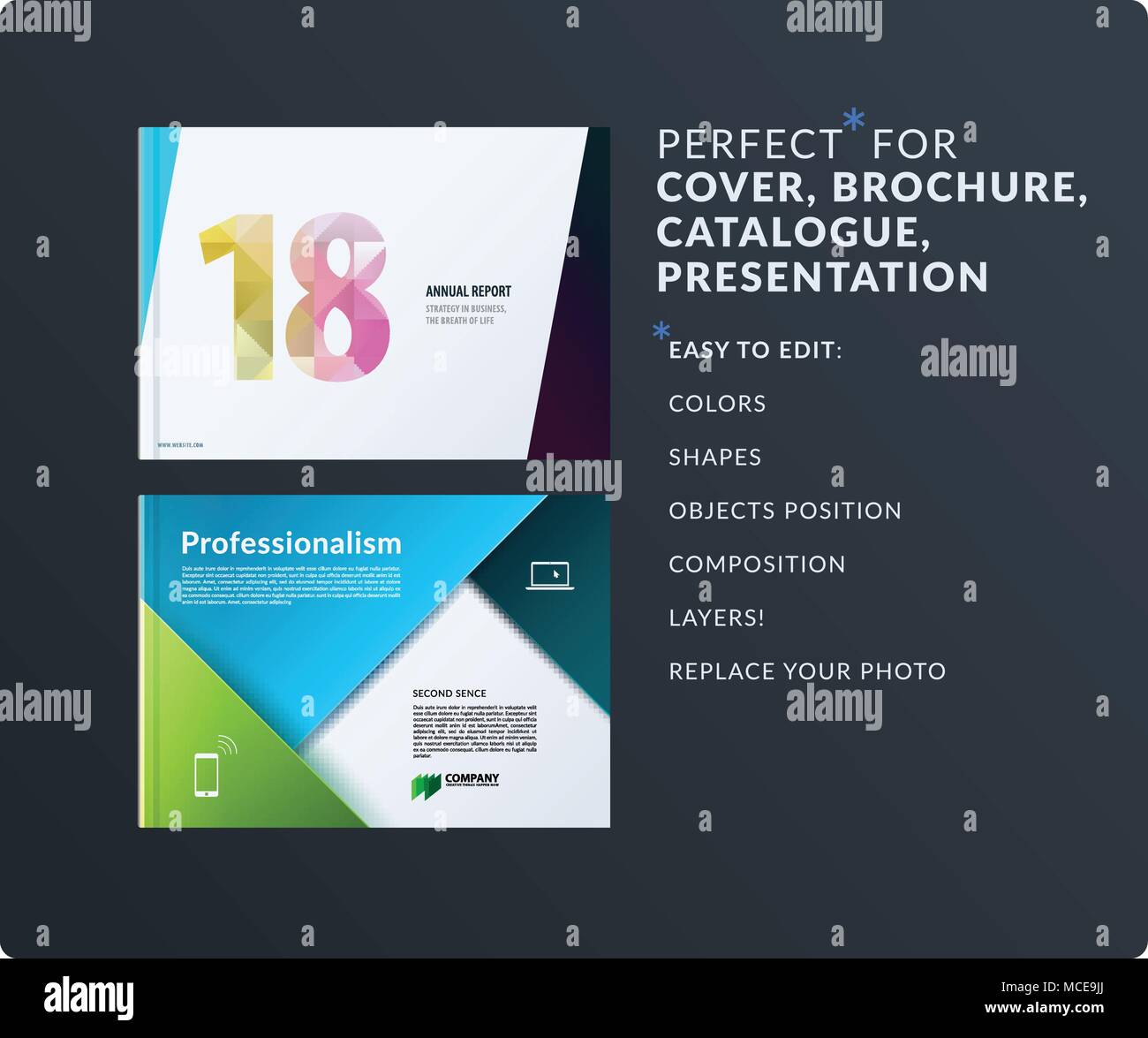 Presentation. Abstract vector set of modern horizontal templates with ...