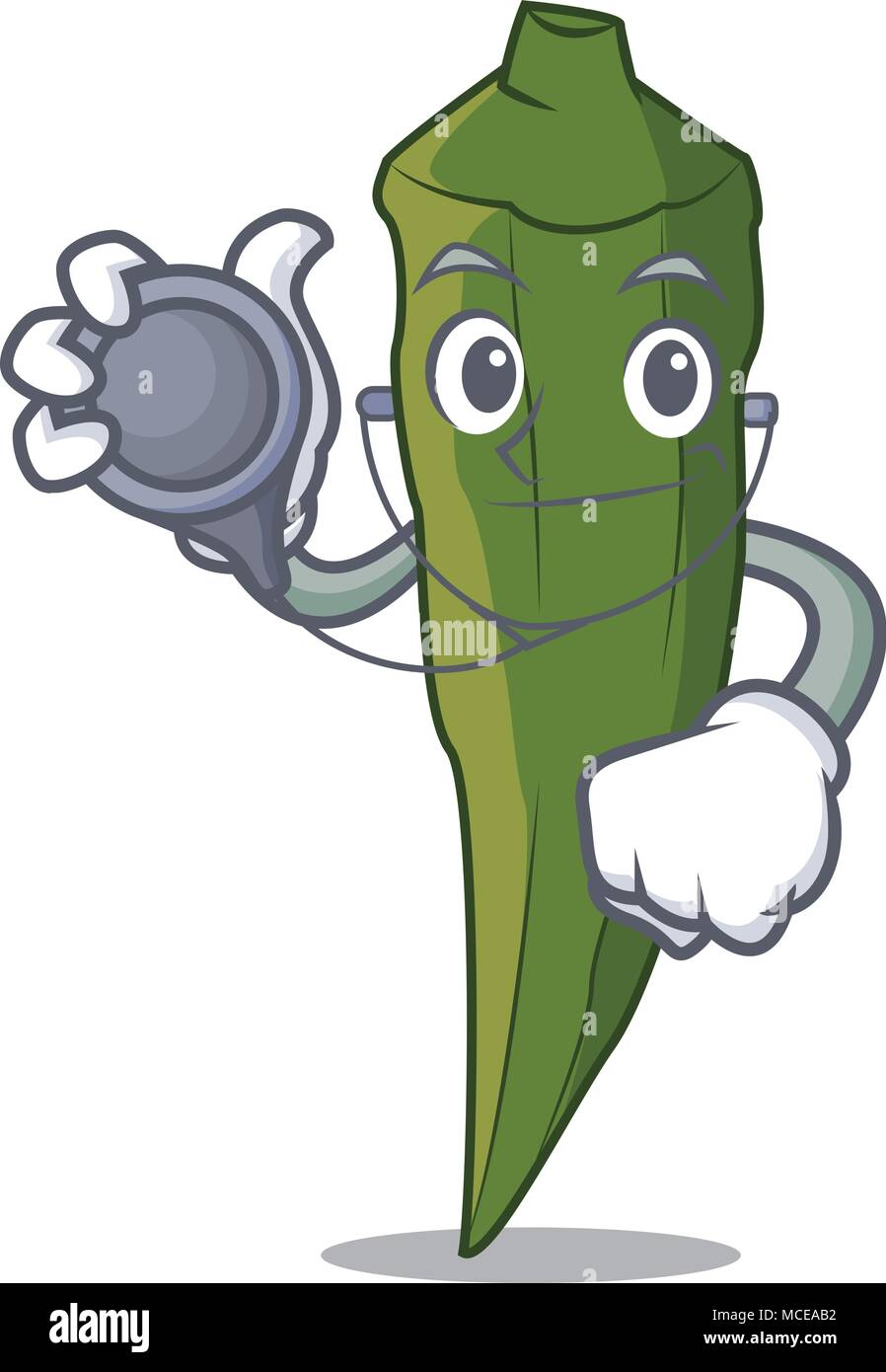 Doctor okra character cartoon style vector illustration Stock Vector ...