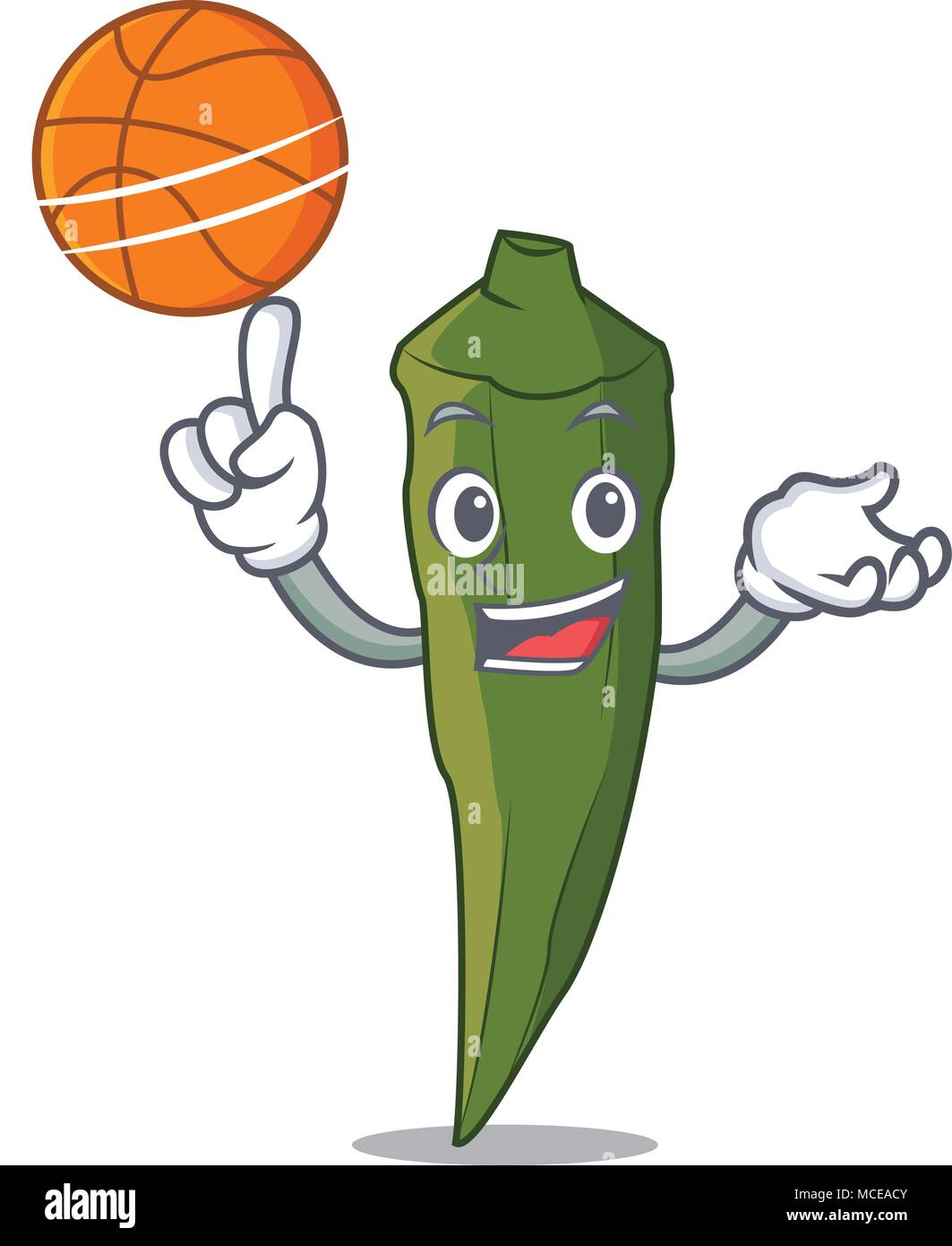 With basketball okra character cartoon style vector illustration Stock ...
