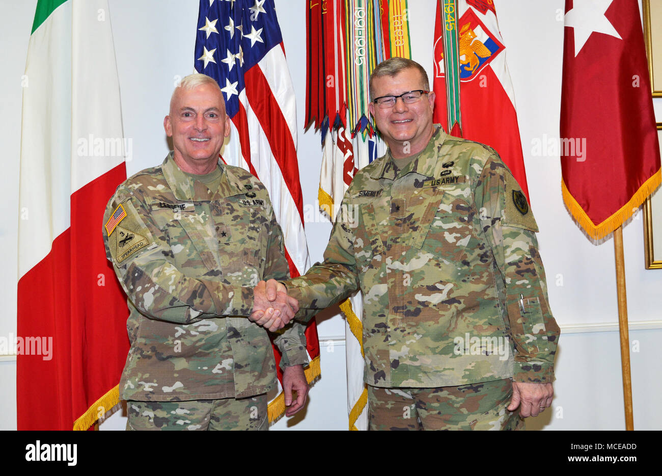 Brig. Gen. Eugene J. LeBoeuf, left, U.S. Army Africa acting commanding ...