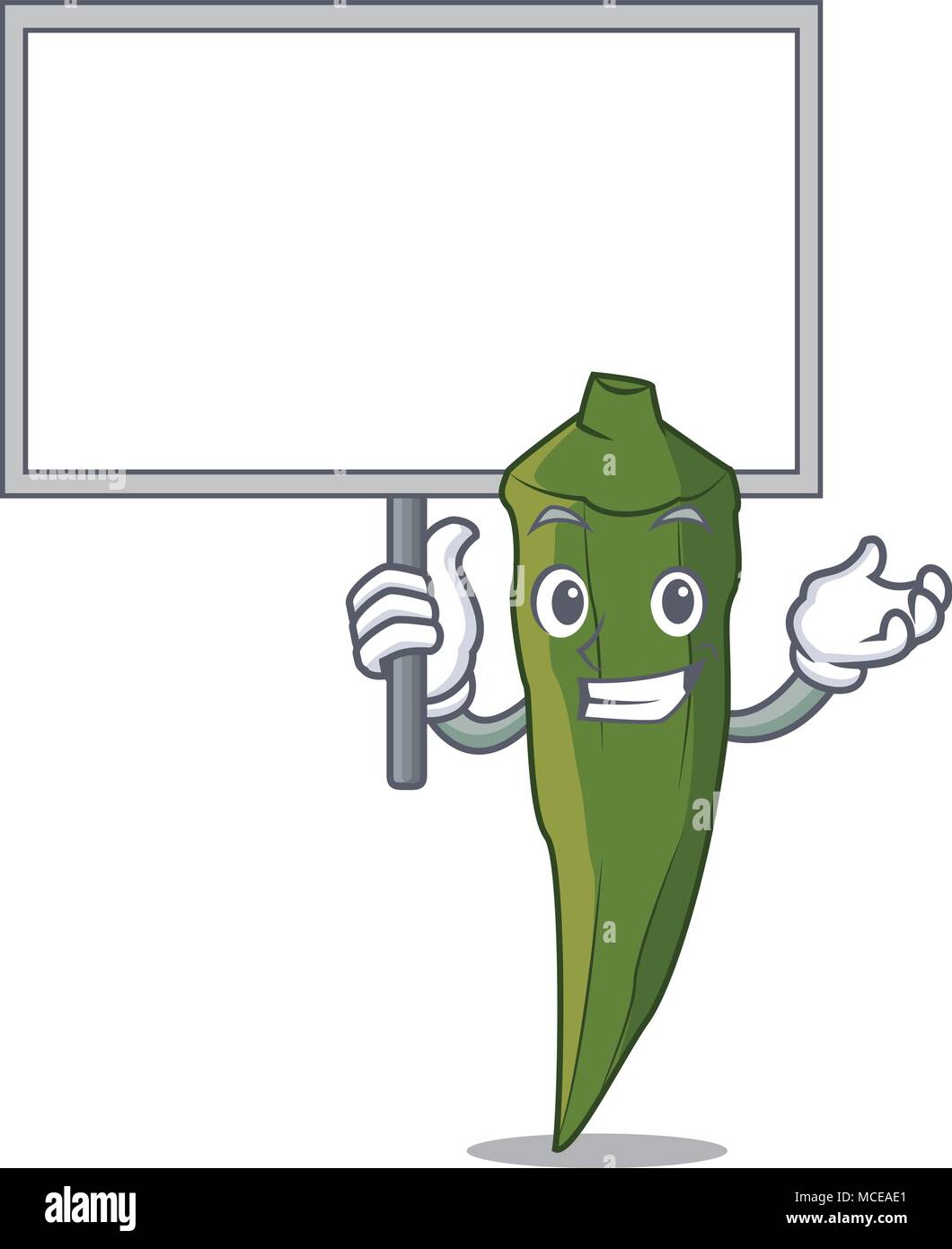 Bring board okra character cartoon style vector illustration Stock ...