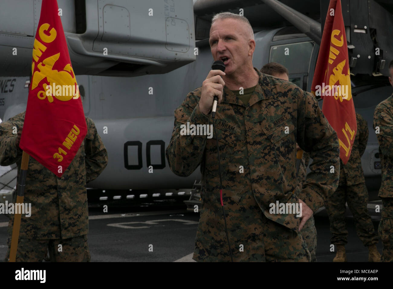 Sgt. Maj. Jim Lanham, sergeant major of the 31st Marine Expeditionary ...