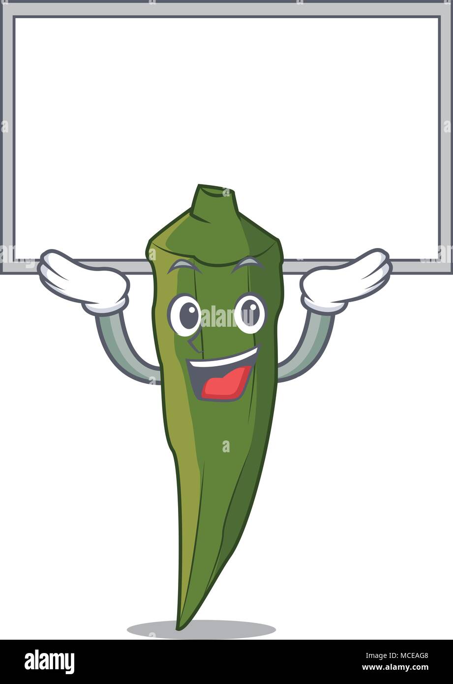 Up board okra character cartoon style vector illustration Stock Vector ...