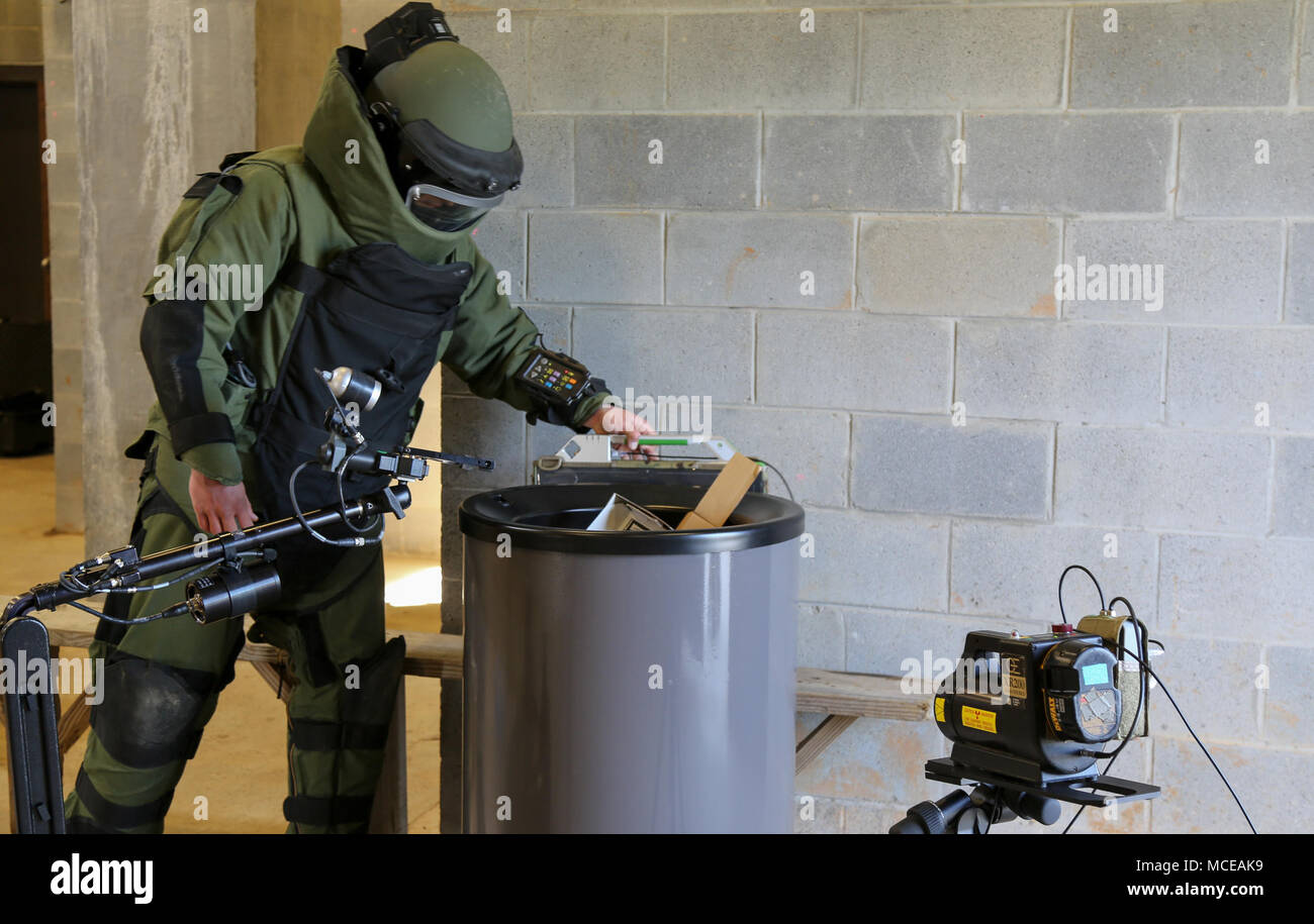 U.S. Army Staff Sgt. John Velasquez, assigned to the 663d Ordnance Company Explosive Ordnance ...