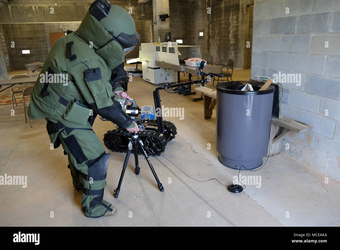U.S. Army Staff Sgt. John Velasquez, assigned to the 663d Ordnance Company Explosive Ordnance ...