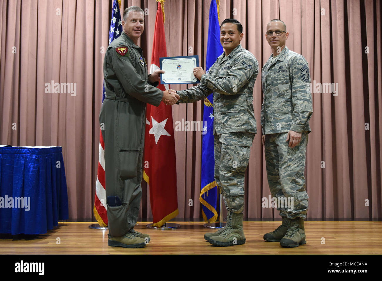 U.S. Air Force Airmen celebrate the graduation of Class Bravo from ...
