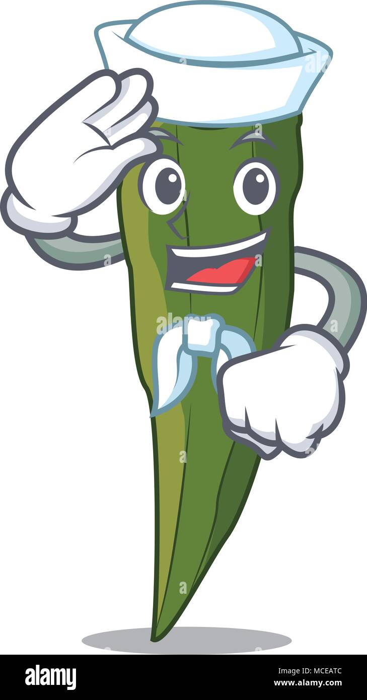 Sailor okra character cartoon style vector illustration Stock Vector ...