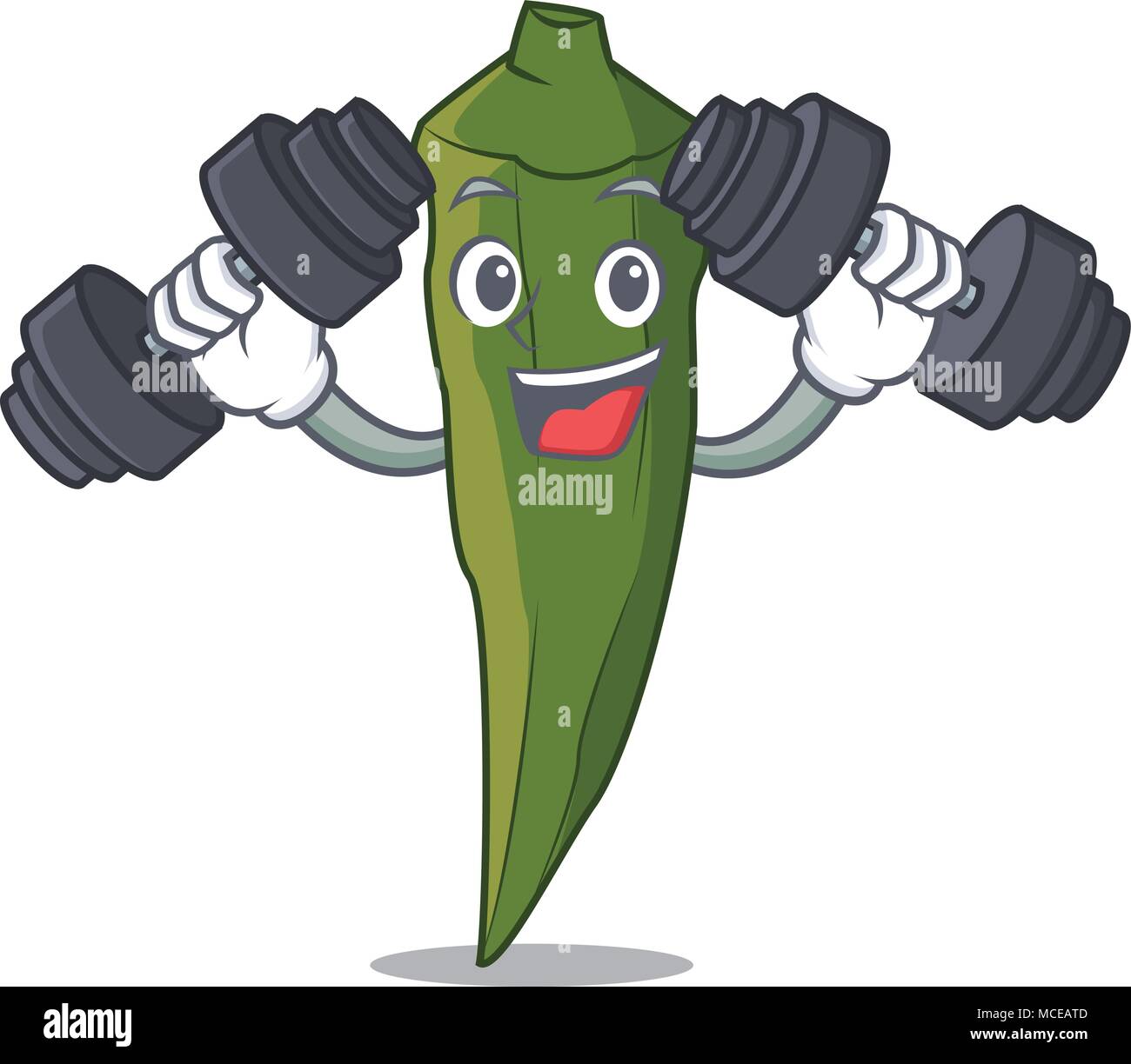 Fitness okra character cartoon style vector illustration Stock Vector ...