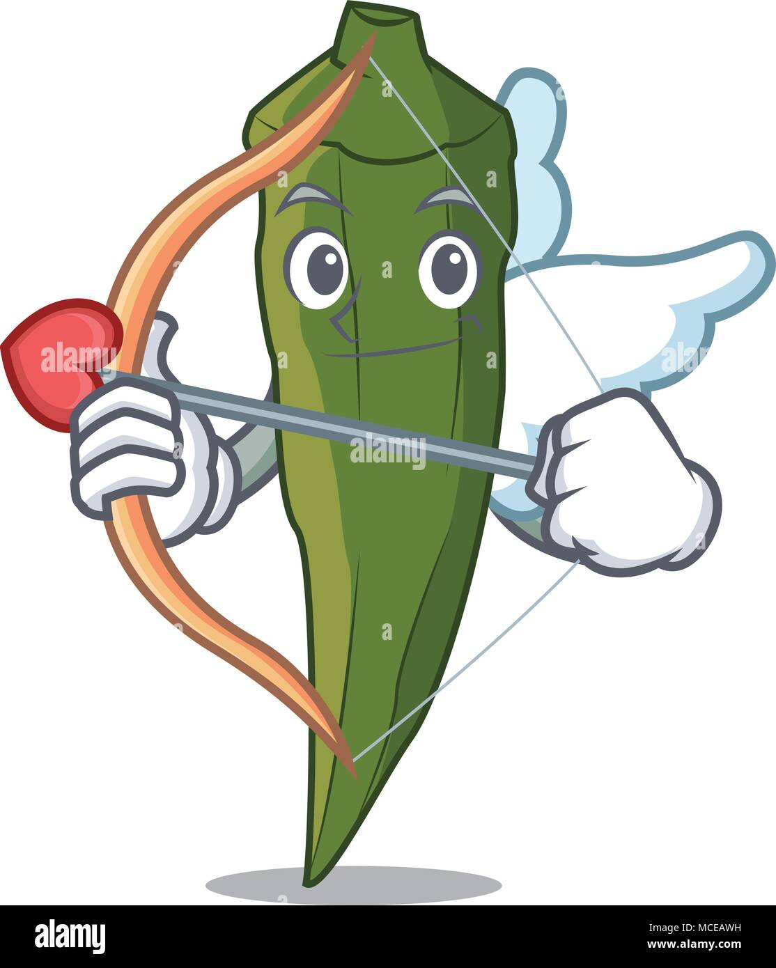 Cupid okra character cartoon style vector illustration Stock Vector ...