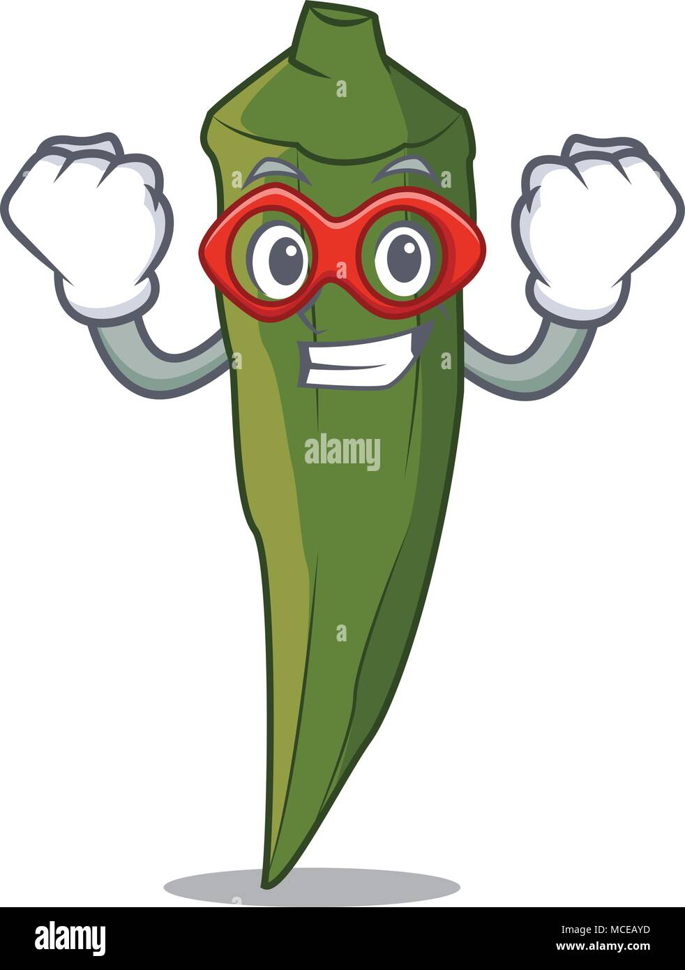 Super hero okra character cartoon style vector illustration Stock ...