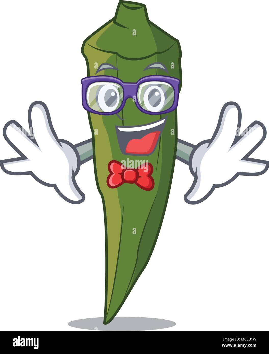 Geek okra character cartoon style vector illustration Stock Vector ...