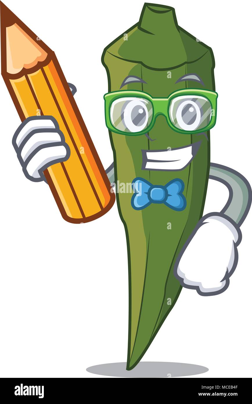 Student okra character cartoon style vector illustration Stock Vector ...