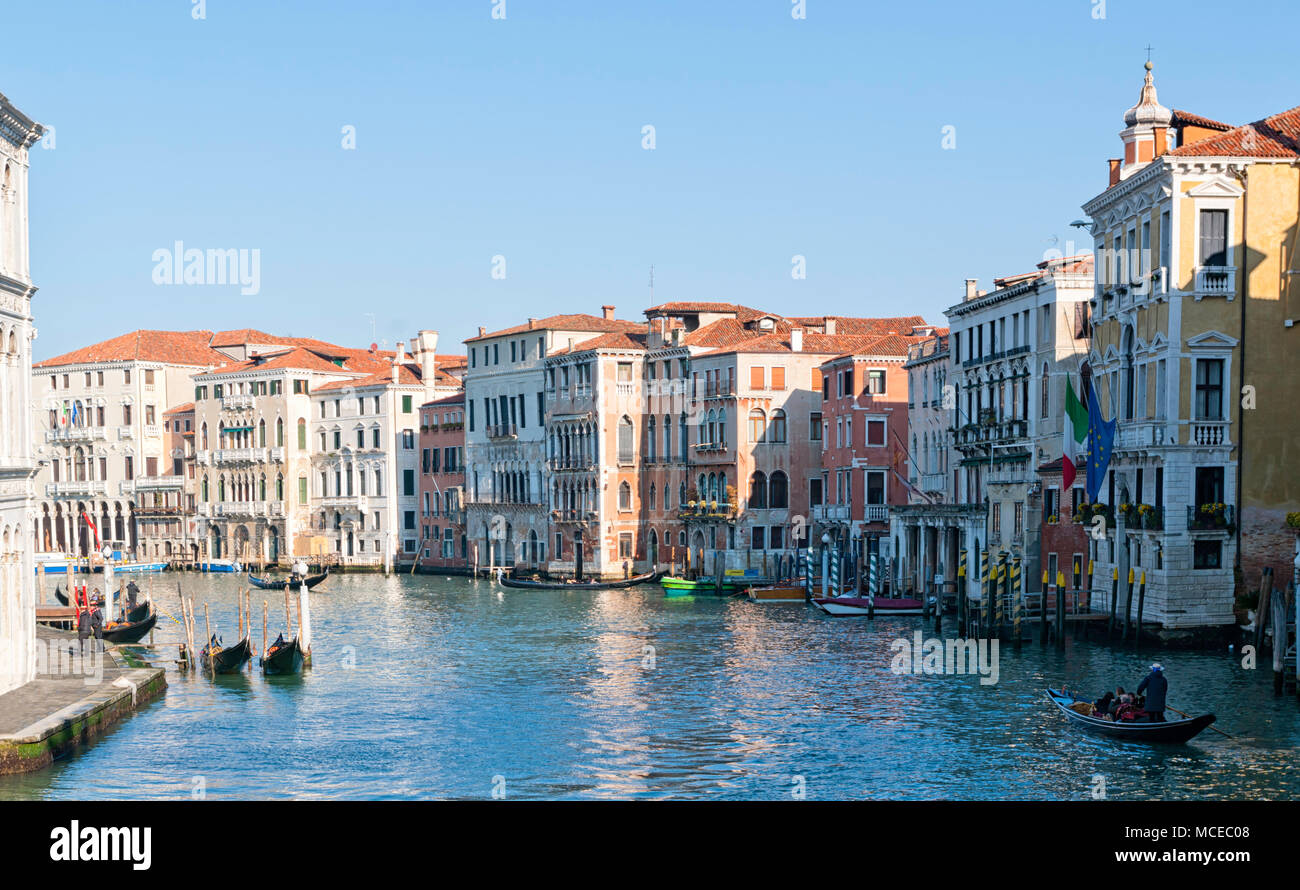View of the famous Grand Canal in Venice, Italy. Historic Venetian ...