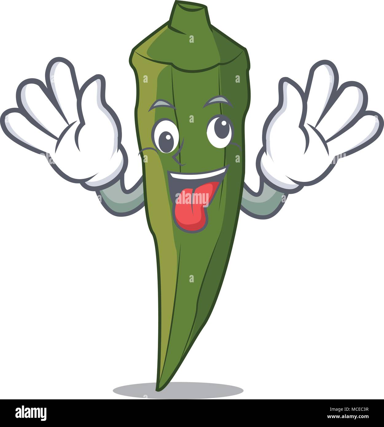 Crazy okra mascot cartoon style vector illustration Stock Vector Image ...
