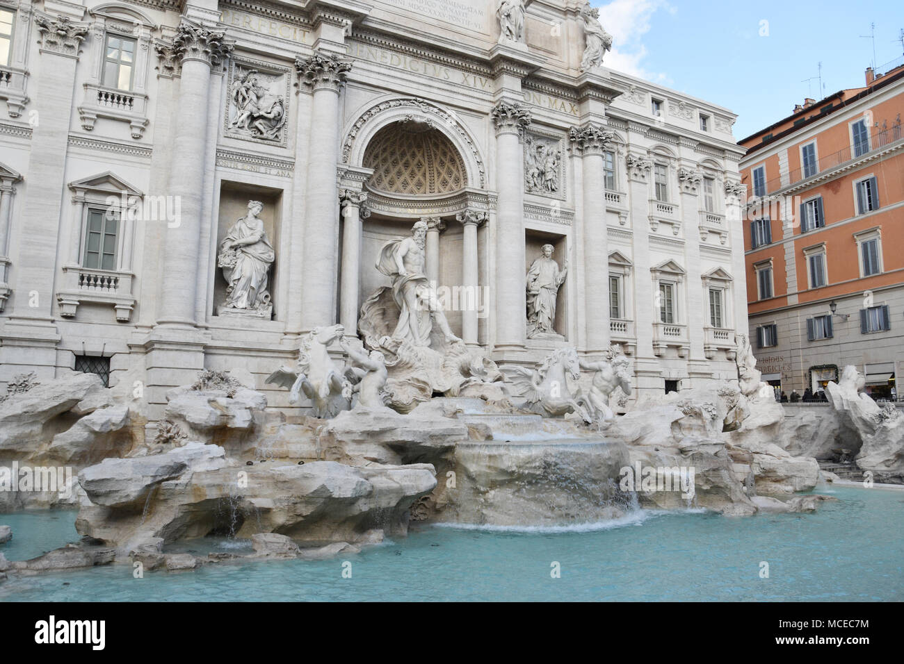 Tritons guide Oceanus' shell chariot taming hippocamps in Trevi ...