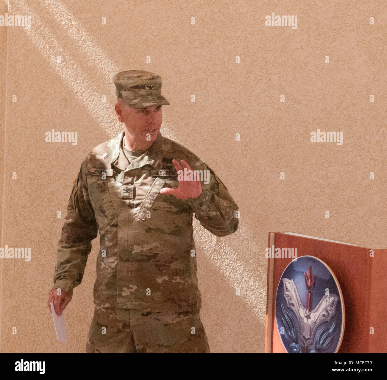 Col. David E. Shank, commander 10th AAMDC, Col. Richard A. Wholey Jr ...