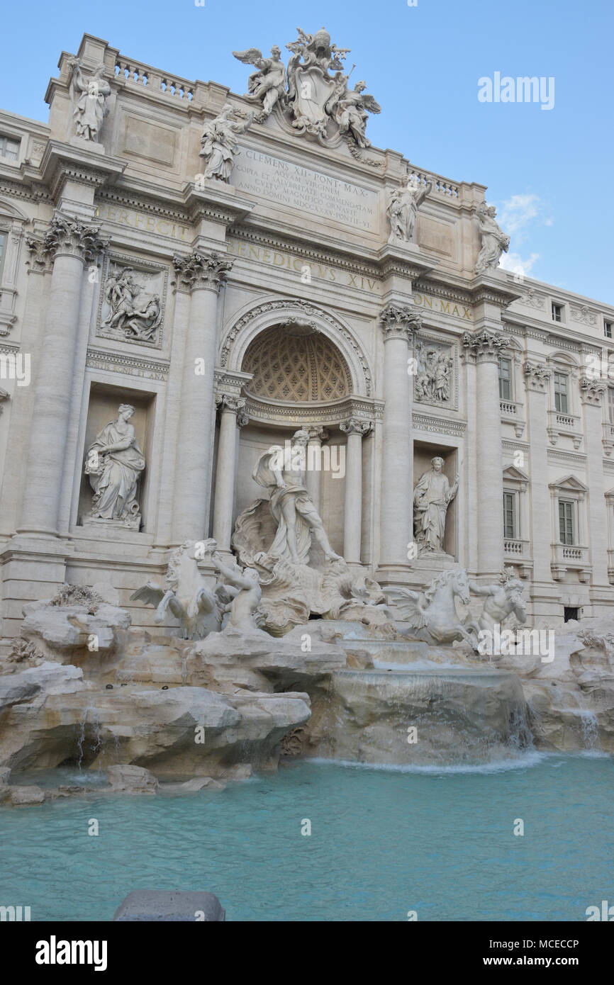 Tritons guide Oceanus' shell chariot taming hippocamps in Trevi ...