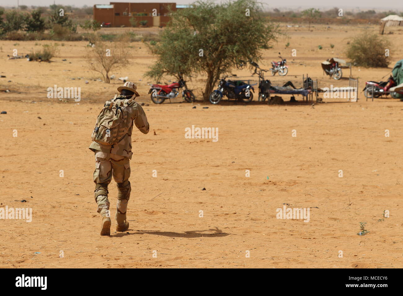 A Senegalese soldier assaults the objective in a small unit tactics ...