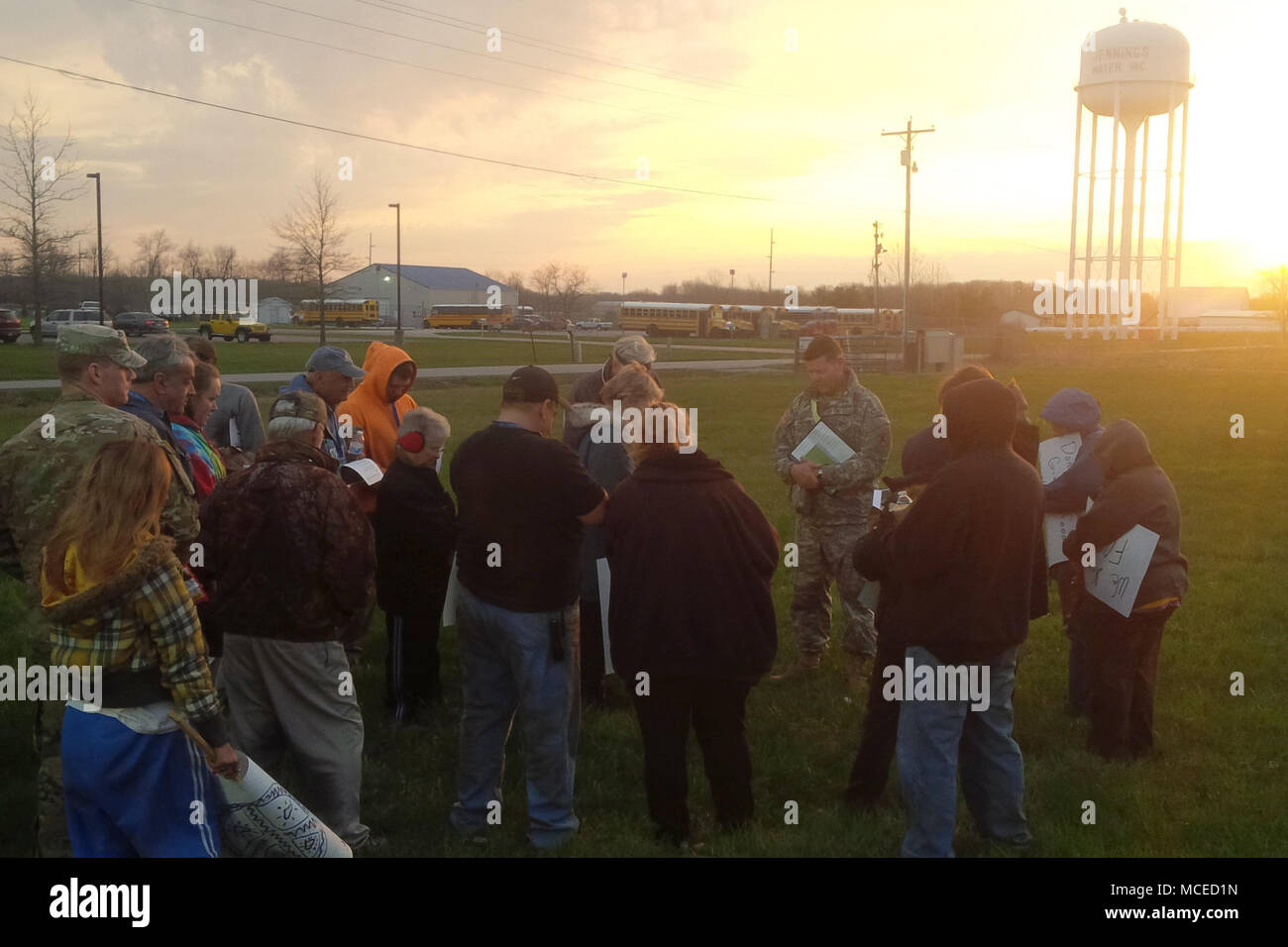 U.S. Army Maj. Brandon Pitcher, 218th MEB executive officer, prays with ...