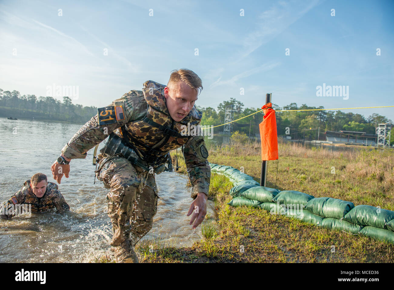FORT BENNING, Ga. (April 13, 2018) Capt. Robert Doyle, right, and Capt ...