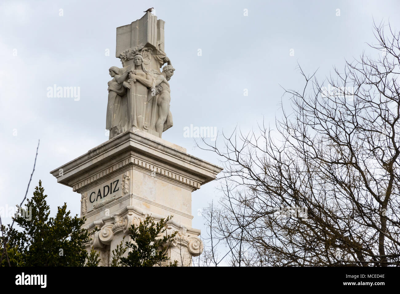 Cadiz, Spain. Monument to the Cadiz Cortes of 1810, first national ...