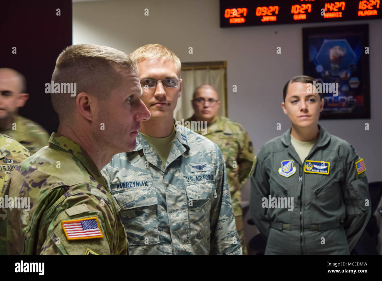 U.S. Air Force Airmen assigned to the 613th Air Operations Center (AOC ...