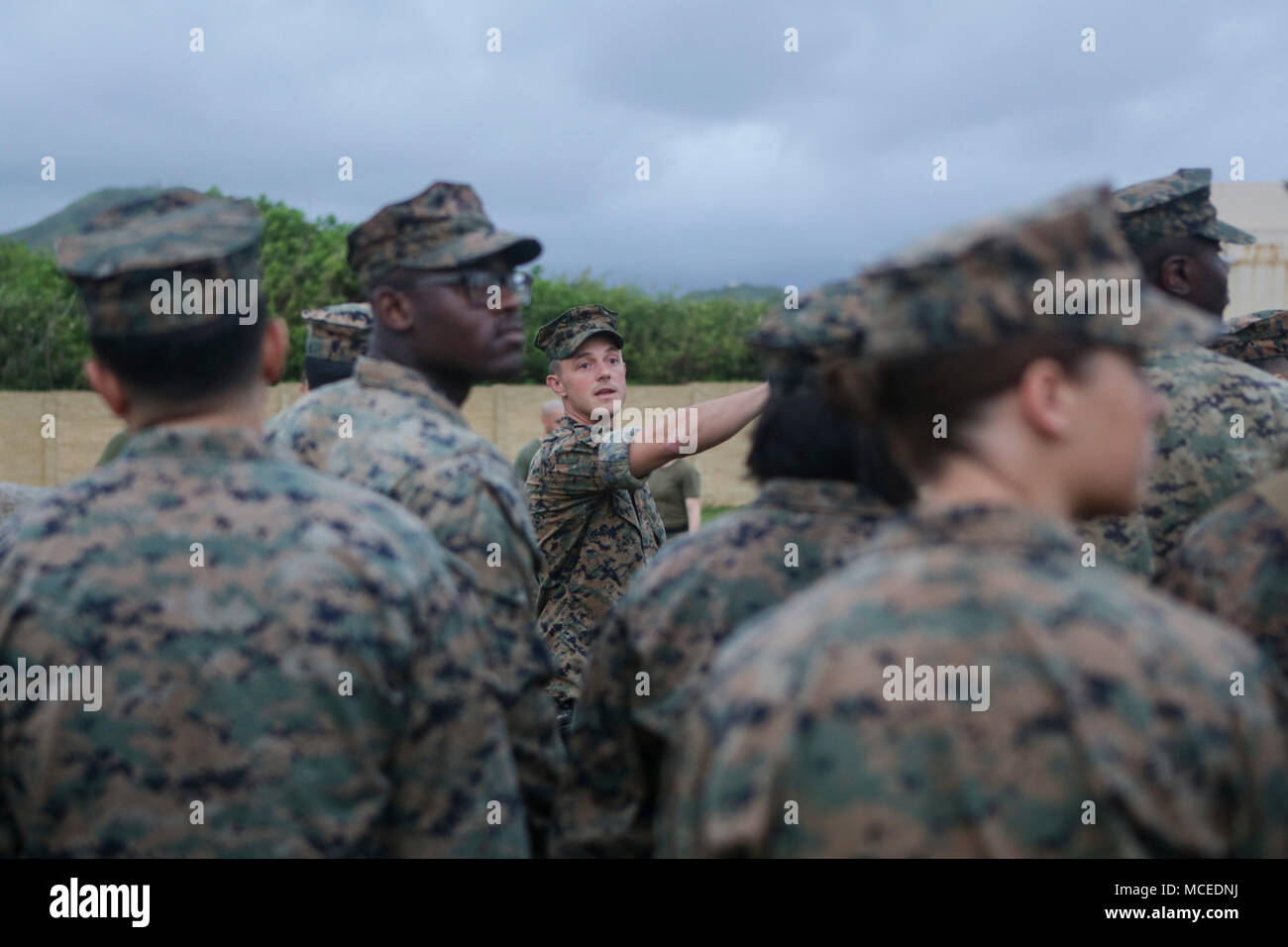U.S. Marine Staff Sgt. Brett Tate, company gunnery sergeant ...