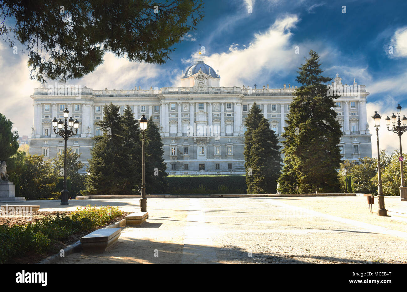 Royal Palace in Madrid in a beautiful november day, Spain, Europe Stock ...