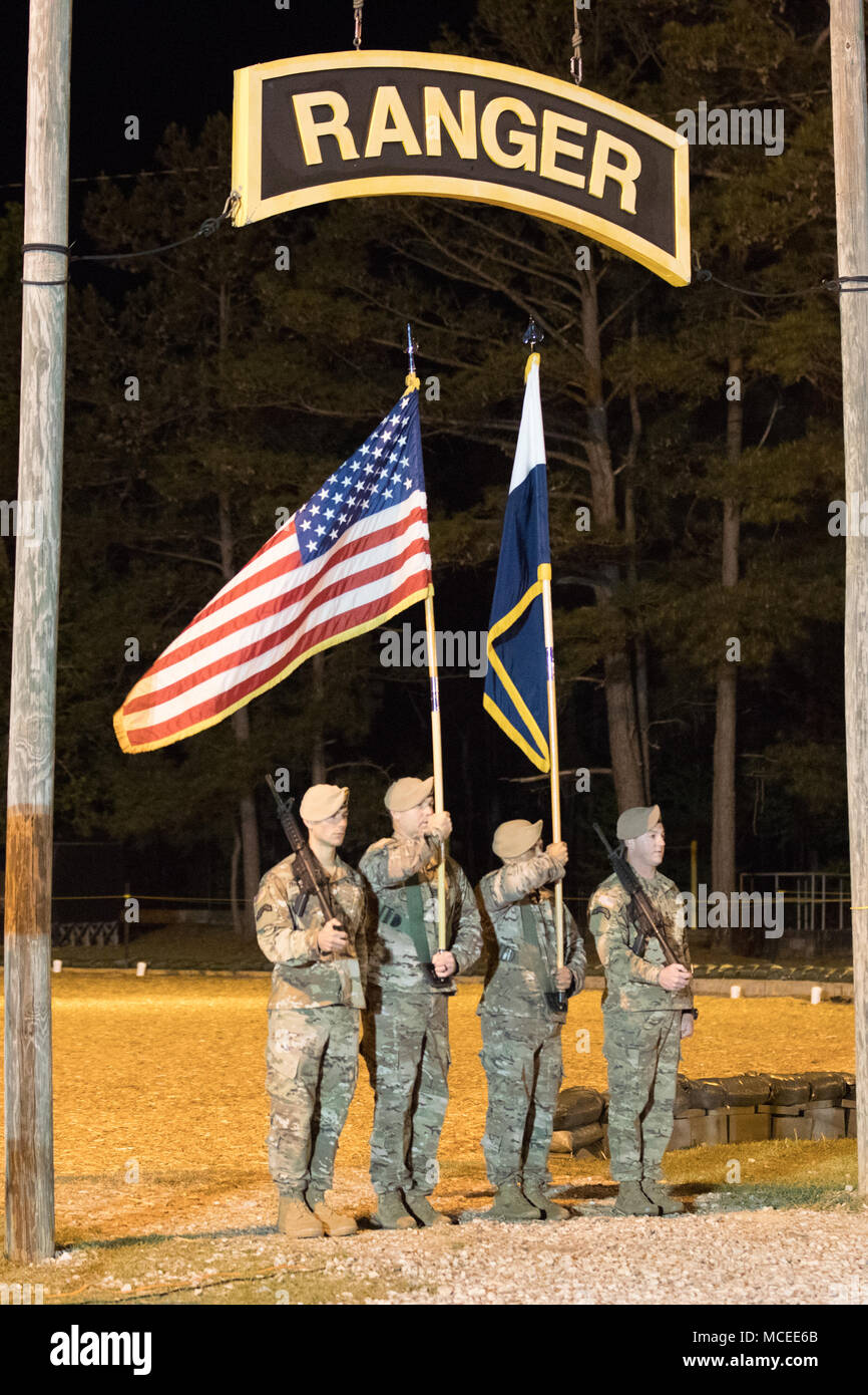 U.S. Army Rangers present the Colors during the opening ceremonies of ...